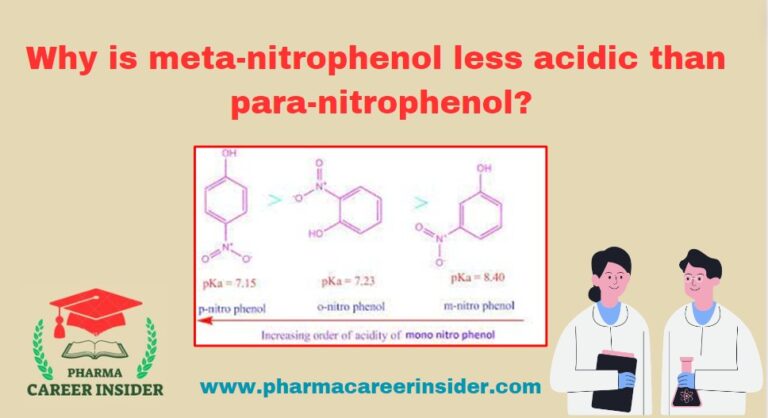 Why is meta-nitrophenol less acidic than para-nitrophenol ...