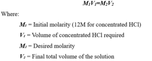 Preparation of Hydrochloric Acid Solution
